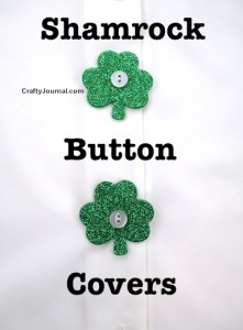 Glitter Shamrock Button Covers